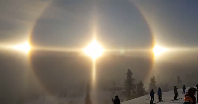 "Mặt trời ma" xuất hiện trên ngọn núi tuyết ở Thụy Điển - KhoaHoc.tv
