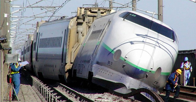 Nếu có động đất, tàu cao tốc 320km/h của Nhật sẽ phanh "nhanh như chớp ...